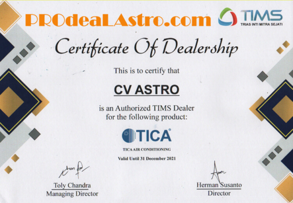 Dealer Resmi AC TICA Indonesia – Prodeal ASTRO Airconditioning